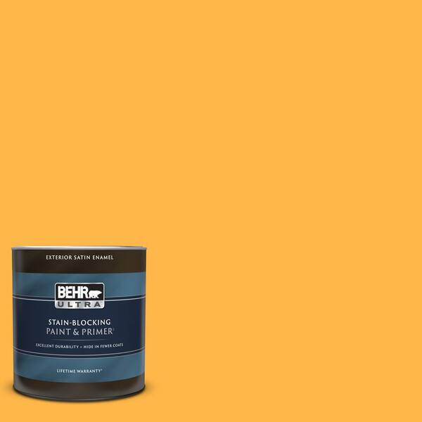 BEHR ULTRA 1 qt. #300B-6 Glorious Gold Satin Enamel Exterior Paint ...