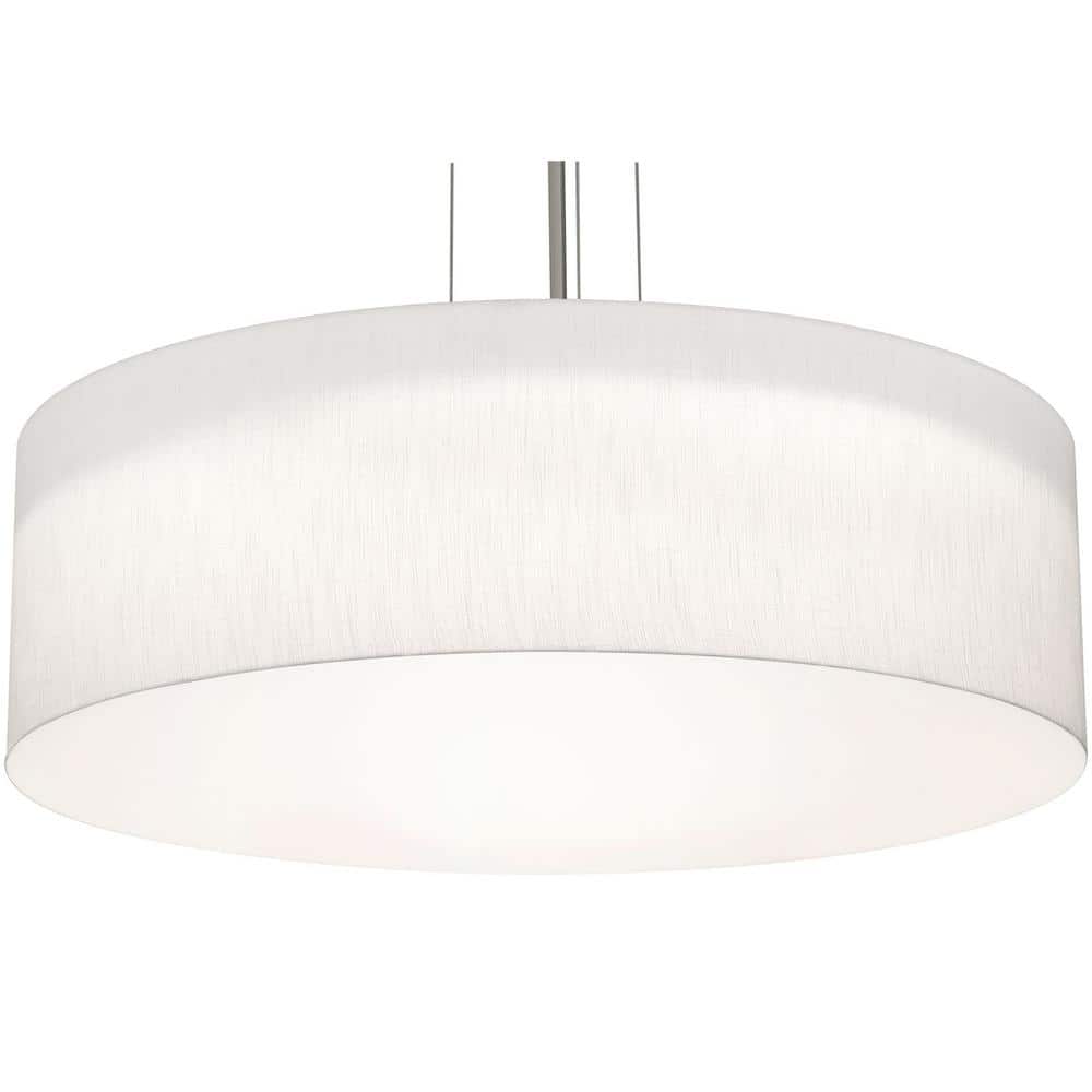 AFX 25-Watt 4-Light Satin Nickel, Linen White, White Shaded Pendant ...