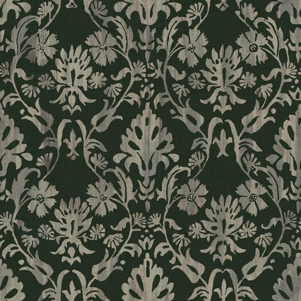 RoomMates Blooming Damask Deep Green Peel and Stick Wallpaper ...