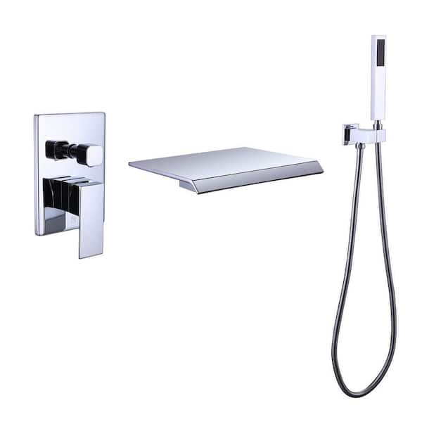 Reviews for GRANDJOY Wall Mount Waterfall 3-Handle 2-Spray Tub and ...