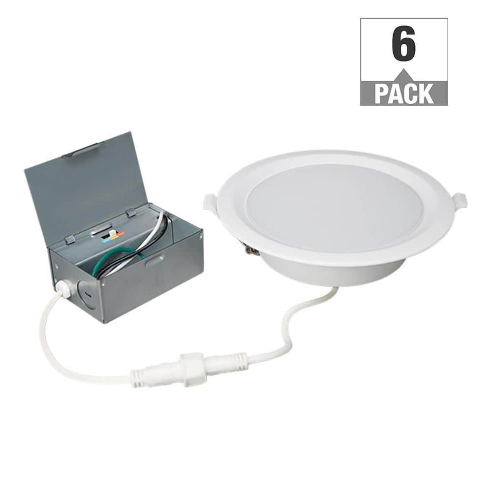 PRIVATE BRAND UNBRANDED 6 in. Canless Color Selectable CCT Integrated ...