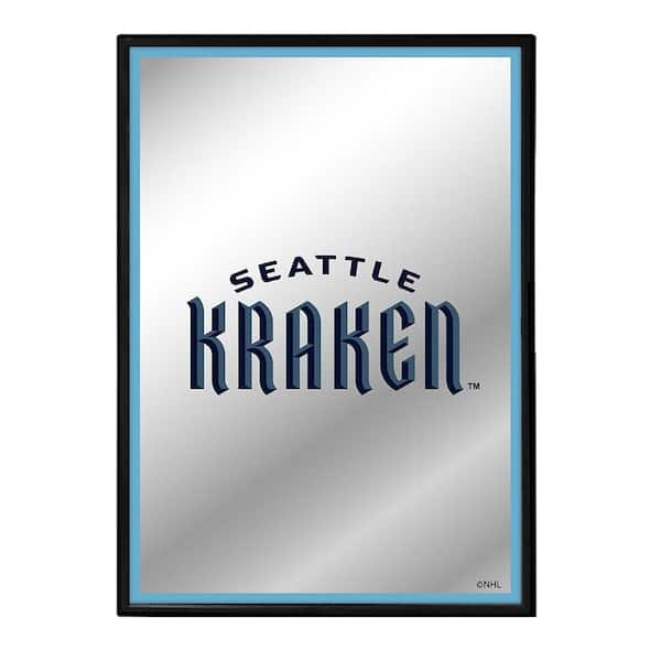 The Fan-Brand 19 in. X 28 in. Seattle Kraken Logo Framed Mirrored ...