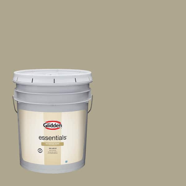 Glidden Essentials 5 gal. PPG1027-4 Olive Gray Satin Exterior Paint ...