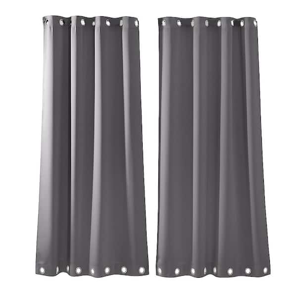 Phewnyzo 52 x 84" Polyester Outdoor Curtains, 2 Panels, Waterproof ...