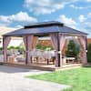 COOS BAY 12 ft. x 20 ft. Brown Extra-Large Hardtop Patio Gazebo with ...