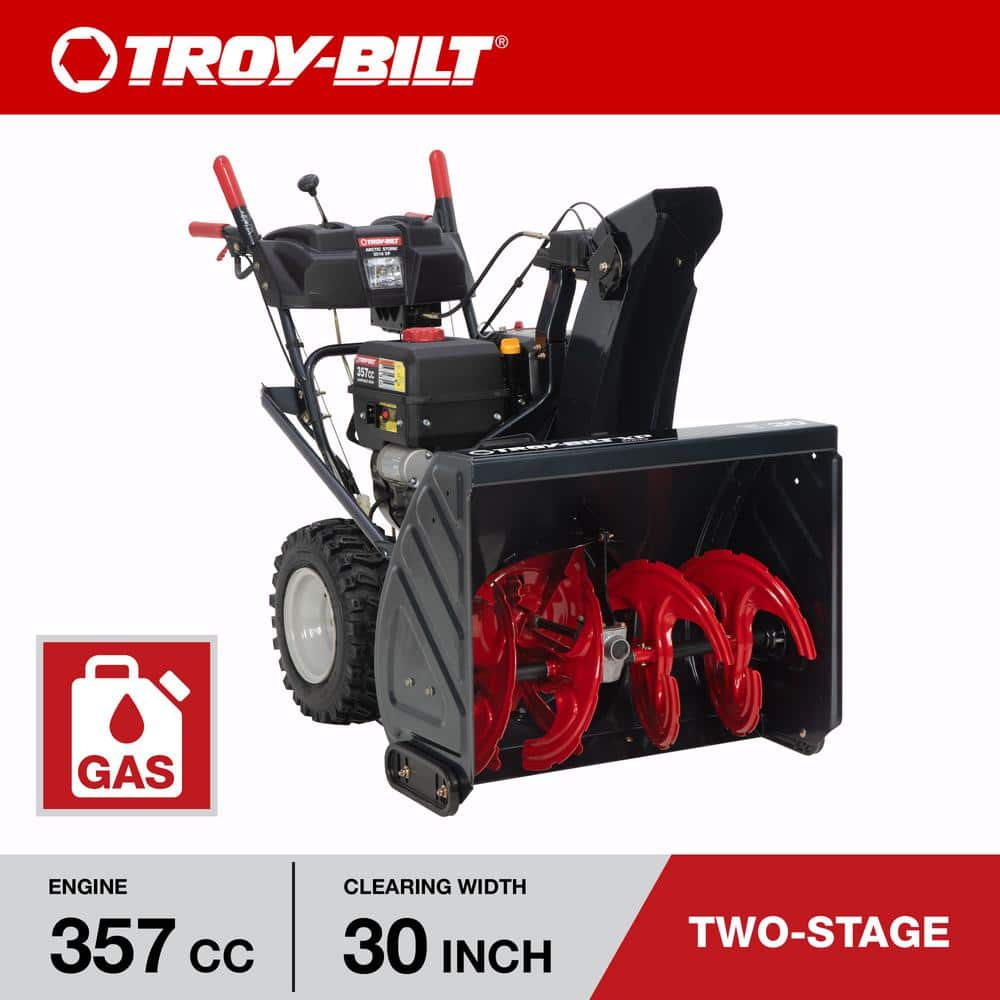 Troy-Bilt Arctic Storm 30 in. 357cc Two-Stage Electric Start Gas Snow ...