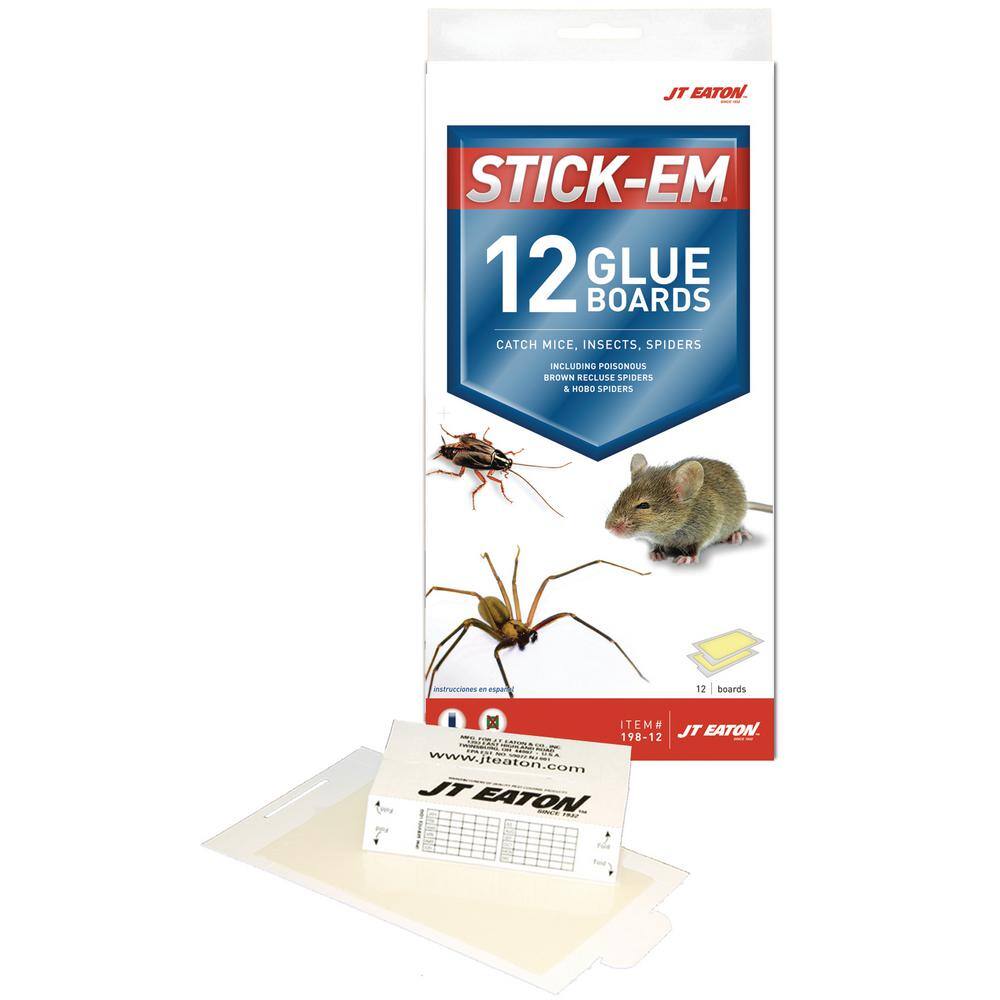 JT Eaton Pest Catchers Mouse and Insect Glue Board 198-12 - The Home Depot