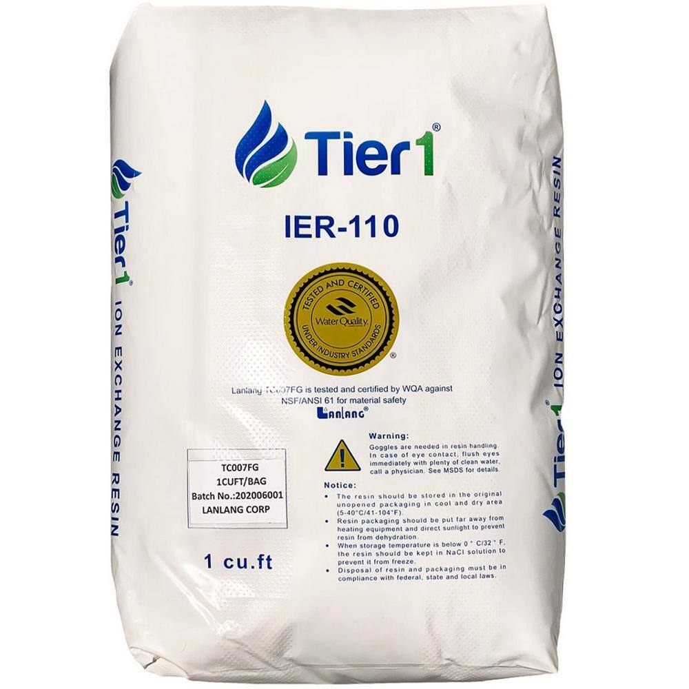 Tier1 50 lbs. 1 cu. ft. Ion Exchange Water Softener Resin TIER1-IER-110 ...
