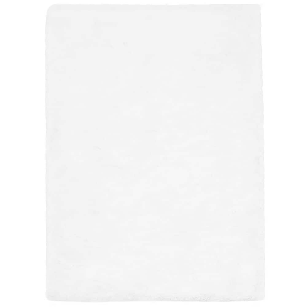 Nourideaux White Rug 4 ft. x 6 ft Furry Fluffy Faux Fur Rug Plush Cozy ...