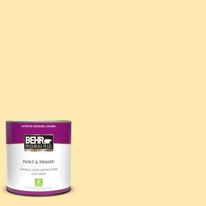 BEHR PREMIUM PLUS 1 qt. #330A-3 Lively Yellow Satin Enamel Exterior ...