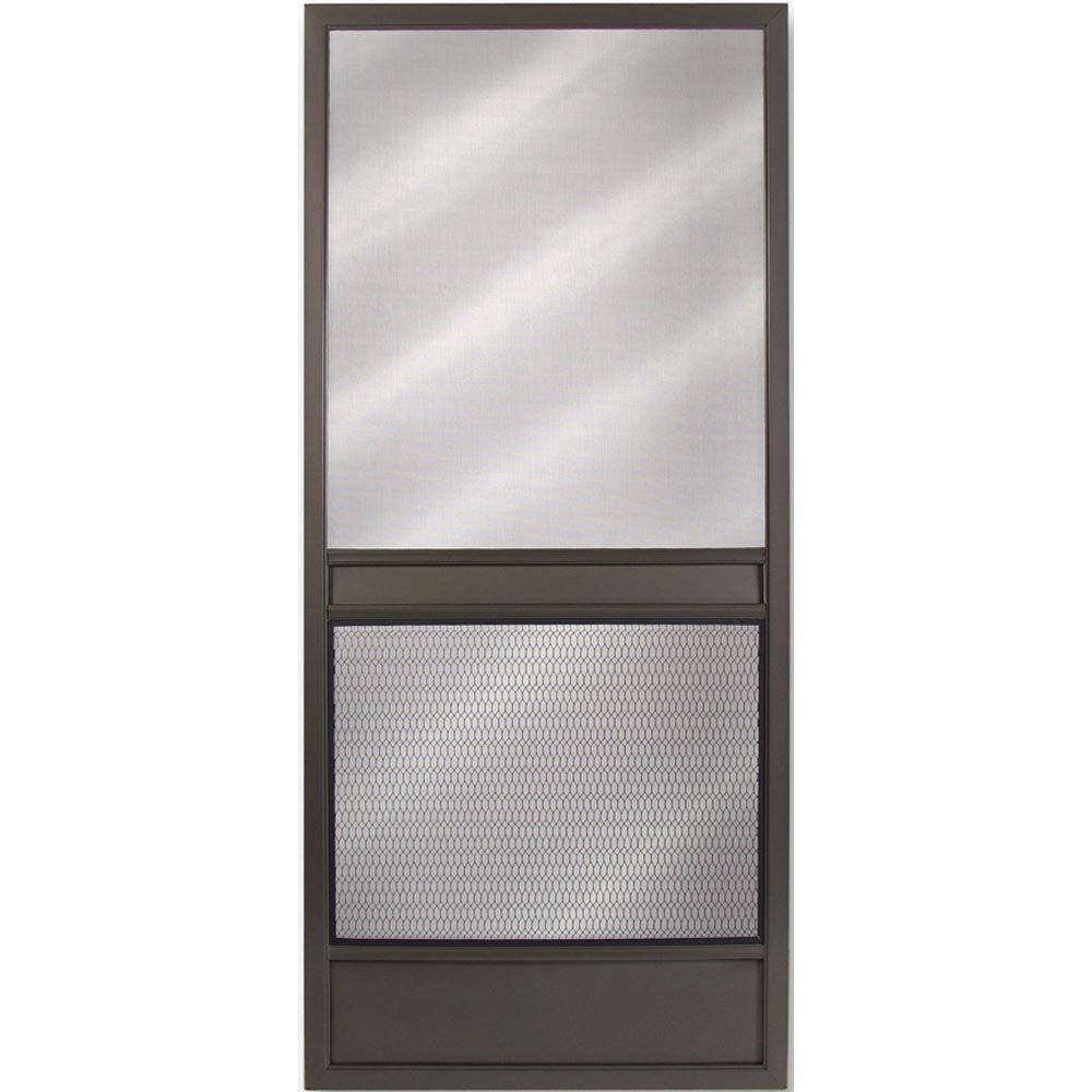 Columbia Mfg. 30 in. x 80 in. Steelbreeze Steel Bronze Screen Door ...