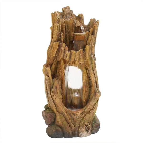 Alpine Corporation 59 in. Tall Multi-Level Stone-Texture Polyresin 3 ...