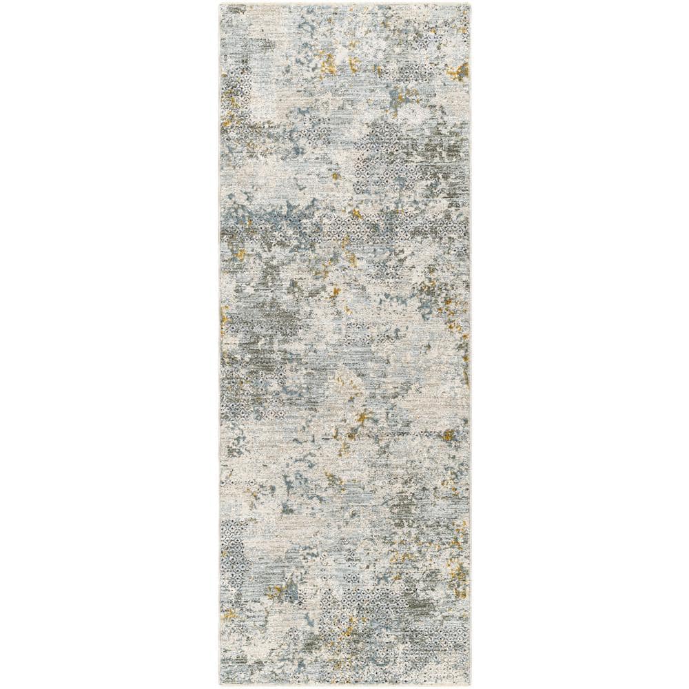 Livabliss Dresden 2 ft. x 7 ft. Green/Gray Abstract Indoor Runner ...