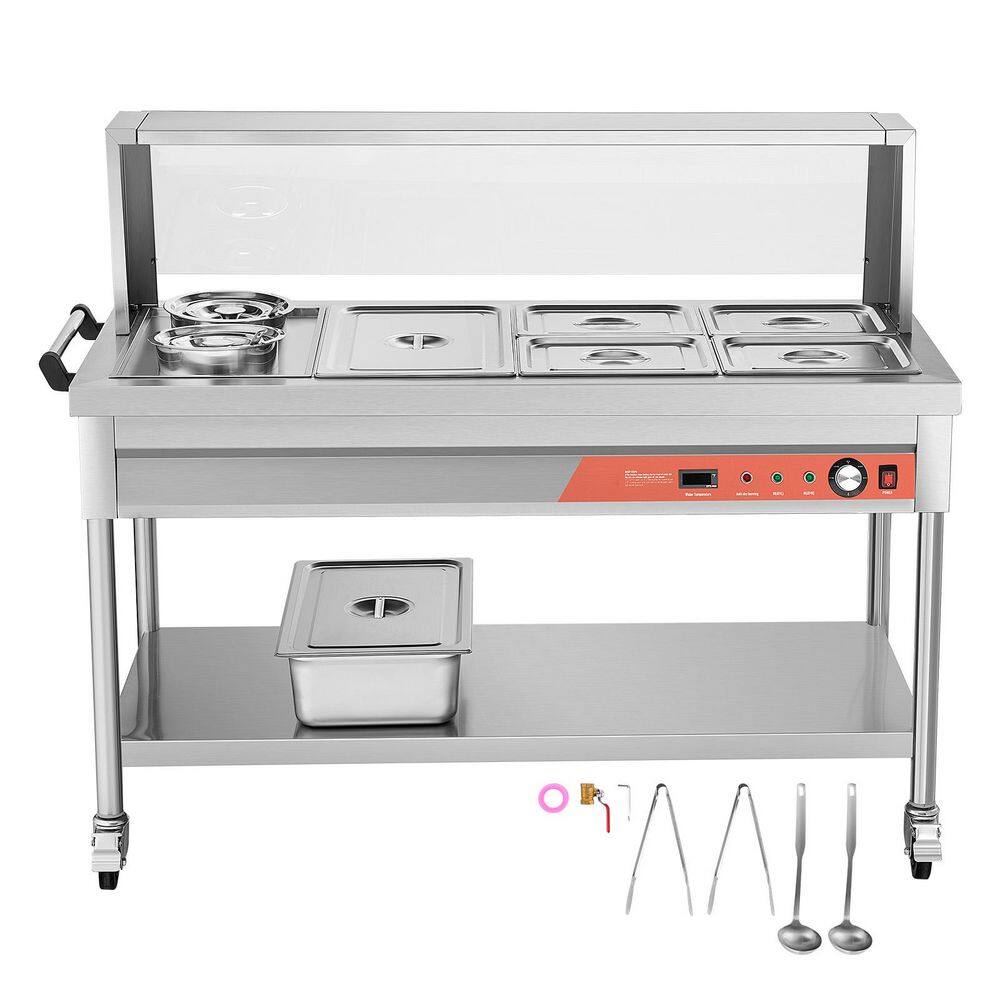 VEVOR Professional Food Heating Unit, Electric Steam Table with 5 Trays ...