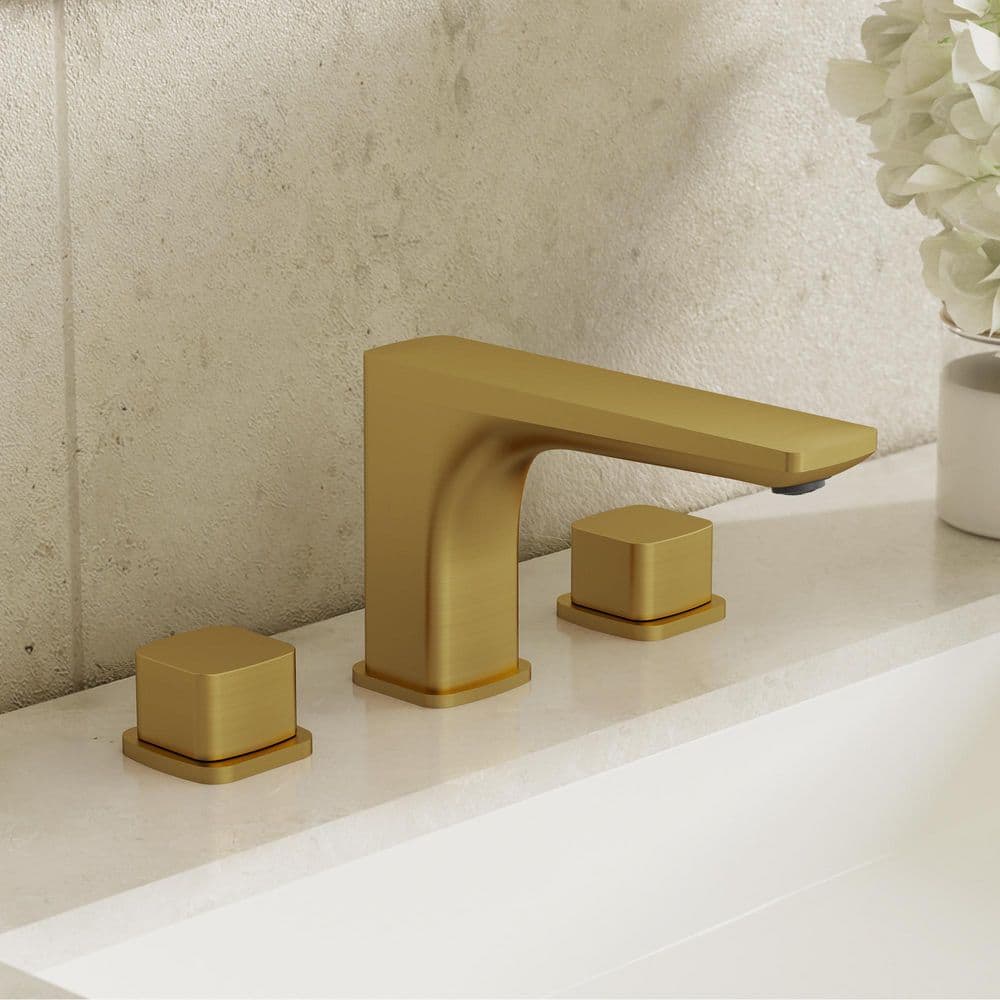 GRANDJOY 8 in. Widespread 2-Handle Linear Bathroom Sink Faucet with Pop ...
