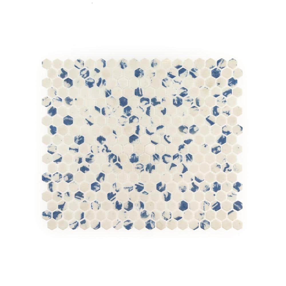 Jeffrey Court 5/8" Muze Hexagon Macaubas Blue 9.875 in. x 11.375 in ...