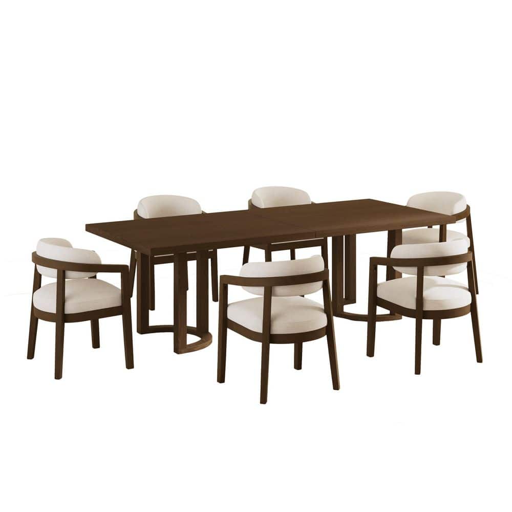 CHRISTOPHER KNIGHT HOME Martha 7-Piece Walnut plus Beige Wood Top ...