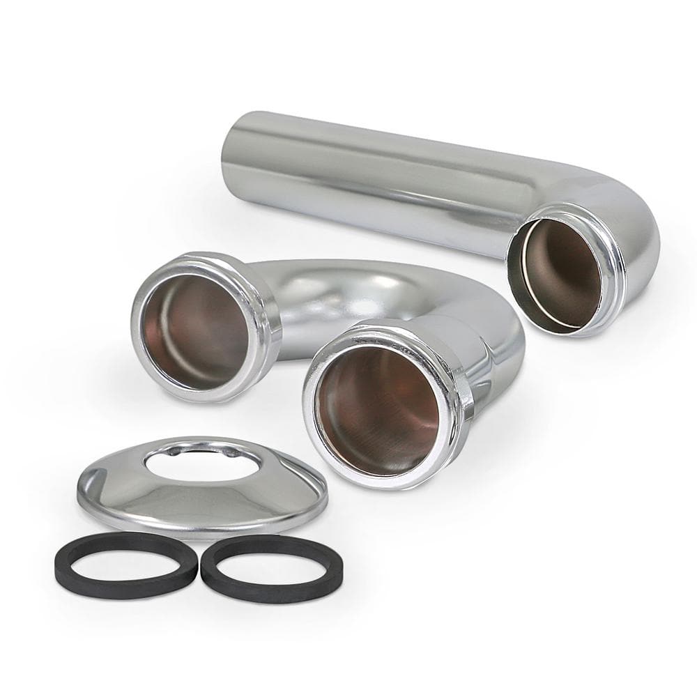 PLUMBFLEX 1-1/2 in. P-Trap for Tubular Drain Applications, 22GA Chrome ...