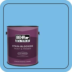 BEHR ULTRA 1 gal. #550B-4 Costa Rica Blue Extra Durable Satin Enamel ...