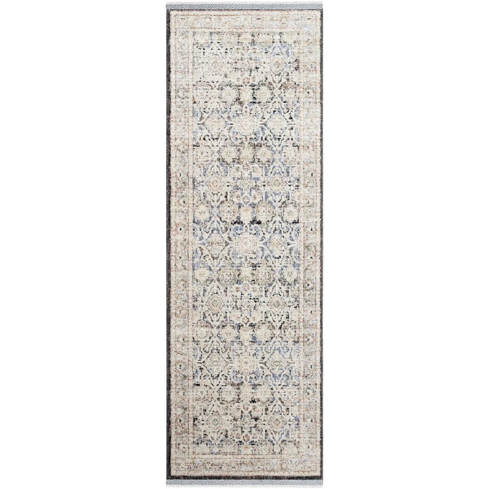 Livabliss Rivaldo Gray/Multi-color Oriental 3 ft. x 8 ft. Indoor Runner ...