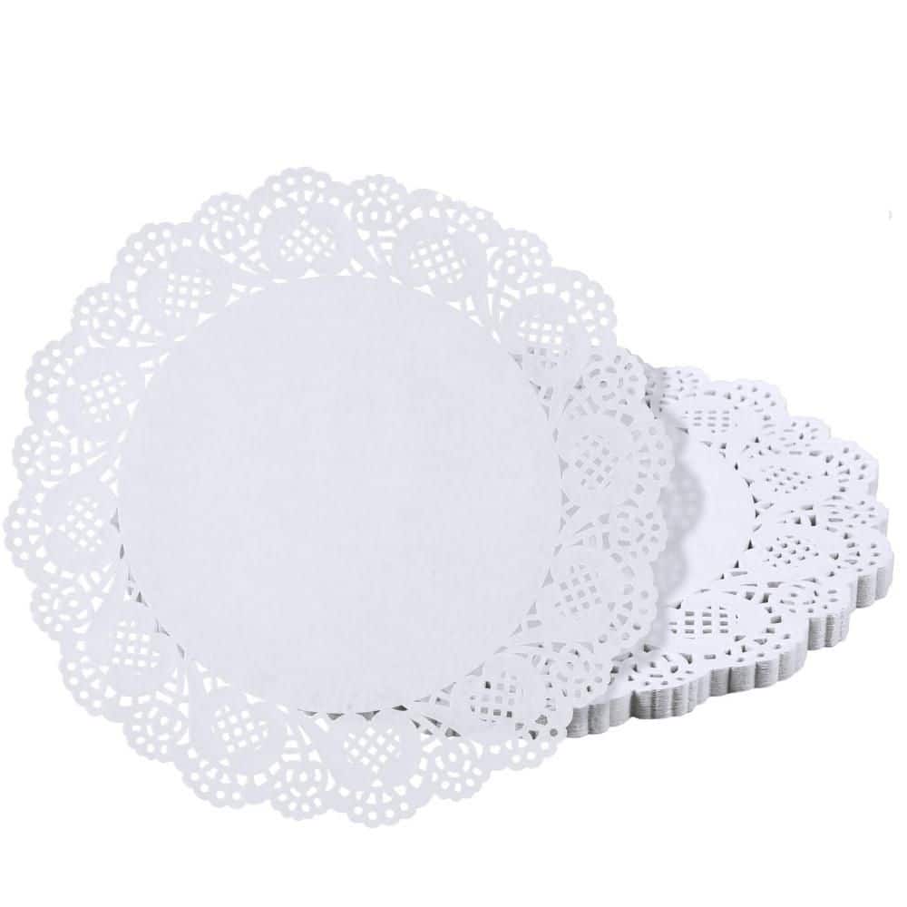 Esepony 12 in. Disposable Paper Doilies with Placemats and Tray Liners ...