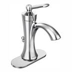 MOEN Voss Single Hole Single-Handle High-Arc Bathroom Faucet in Chrome ...