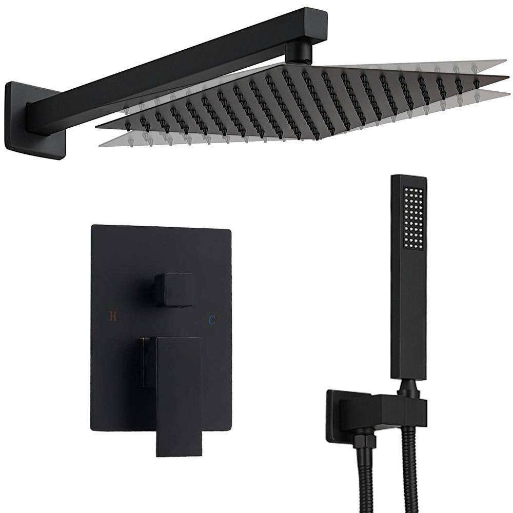 HOMEMYSTIQUE 2-Spray Wall Slid Bar Round Rain Shower Faucet with Hand ...