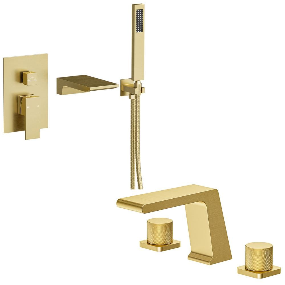 YAWWALK Single Handles 2-Spray Tub and Shower Faucet with 8 in. Basin ...