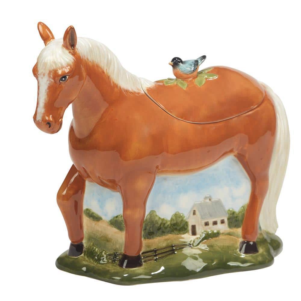 Certified International York Stables 1-Piece 3-D Horse Cookie Jar 29328 ...