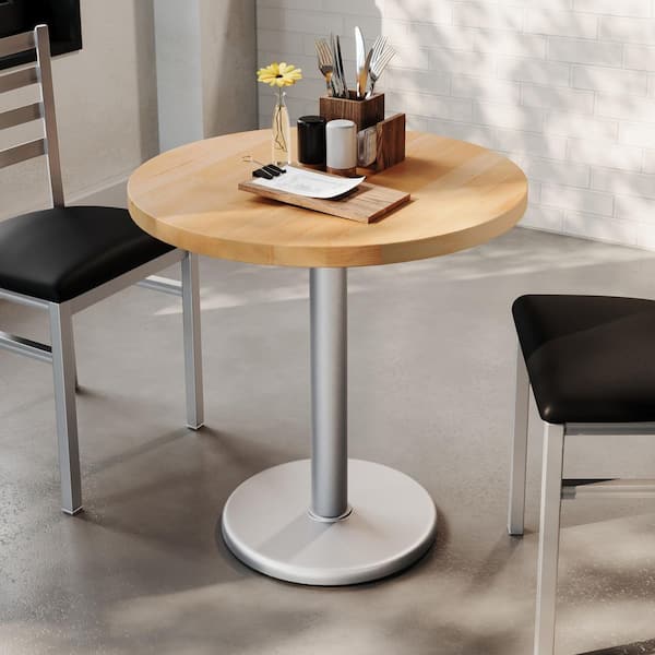 Carnegy Avenue Bennett Contemporary Natural Top/Silver Base Wood 30 in ...