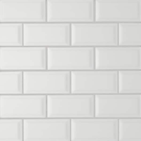 Bedrosians Sample-Le Cafe 2 in. x 4 in. White Porcelain Mosaic Tile ...