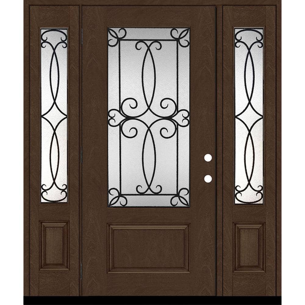 Steves & Sons Regency 68 in. x 80 in. Georgian Decorative Glass RHOS 3 ...
