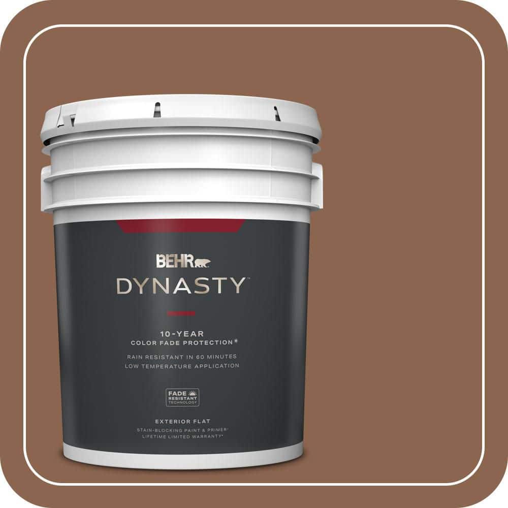 BEHR DYNASTY 5 gal. #MQ2-01 Burnished Brandy Flat Exterior Stain ...