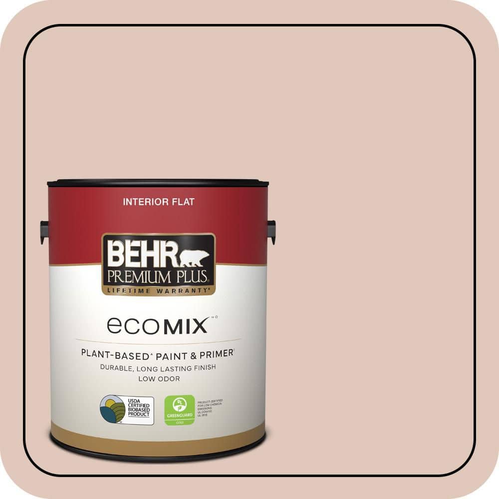BEHR PREMIUM PLUS 1 gal. #S190-2 Sand Dance Flat EcoMix Plant-Based ...