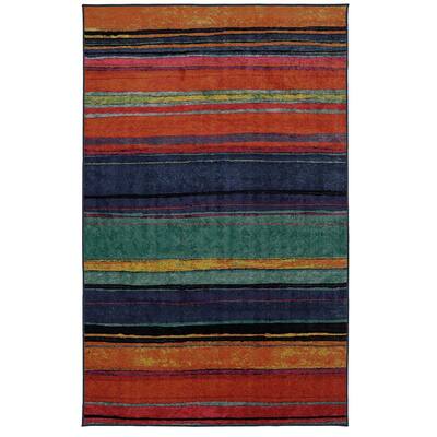 Mohawk Home Rainbow Multi 6 ft. x 9 ft. Striped Area Rug 512712