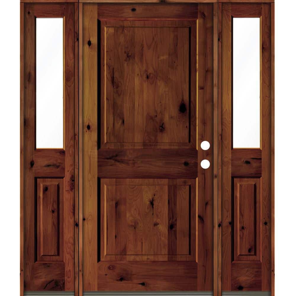 Krosswood Doors 70 in. x 80 in. Knotty Alder Left-Hand/Inswing Clear ...