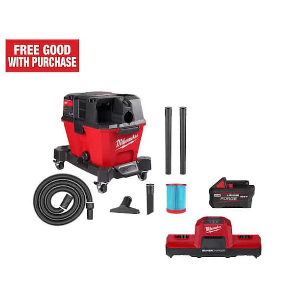 Milwaukee M18 FUEL 6 Gal. Cordless Wet/Dry Shop Vacuum with REDLITHIUM ...