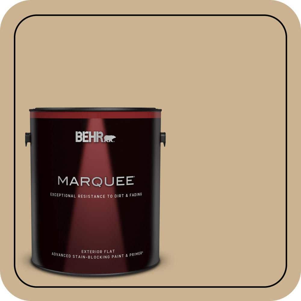 BEHR MARQUEE 1 gal. #PWL-84 Tropical Tan Flat Exterior Paint & Primer ...