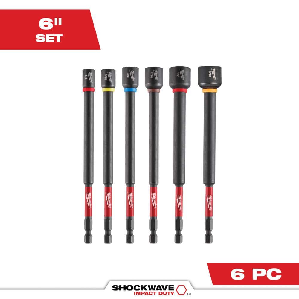 Milwaukee SHOCKWAVE Impact Duty 6 in. Magnetic Nut Driver Set (6-Pieces ...