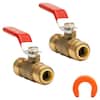 QUICKFITTING 3/8 in. Brass Push-to-Connect Full Port Ball Valve with ...
