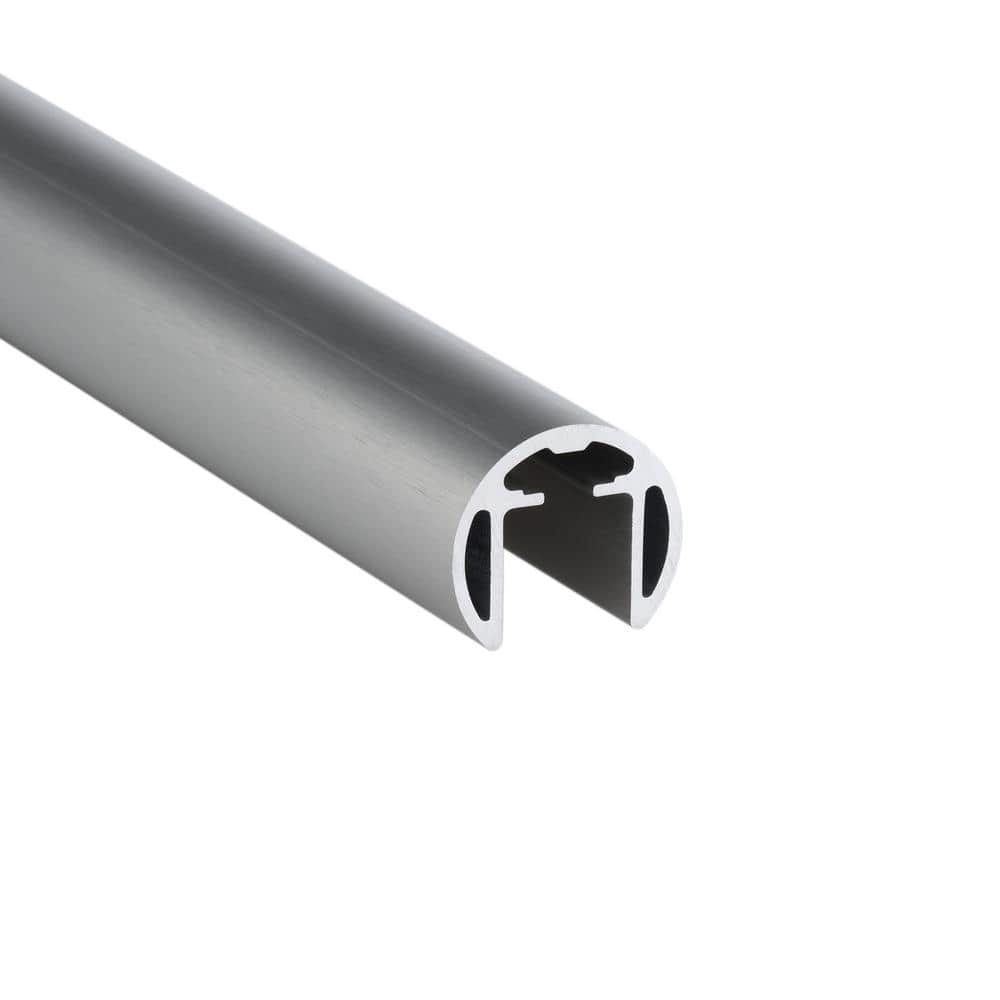 Glass Warehouse Draco 20 ft. Round Aluminum Handrail DRA-AHR42-20-BS ...