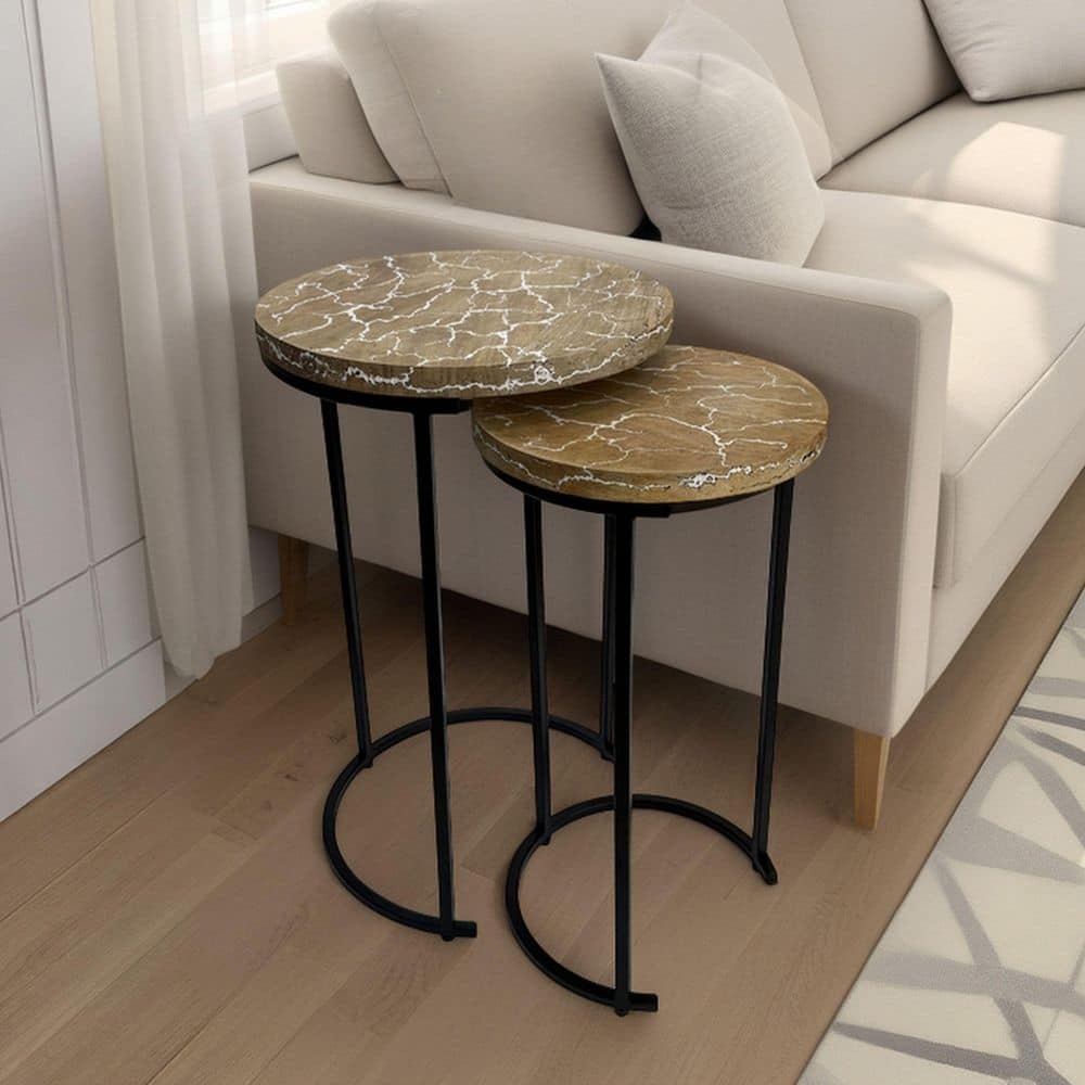 Carolina Chair & Table Electra 14 in. Round Natural Electrified Wood ...
