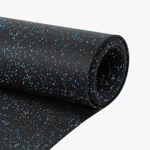 FLOORINGINC Tough Rubber Roll Blue 4 ft. x 10 ft. x 1/4 in. Rubber Gym ...