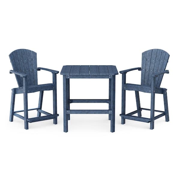 Wildridge Classic 3-Piece Patriot Blue HDPE Plastic Outdoor Patio ...