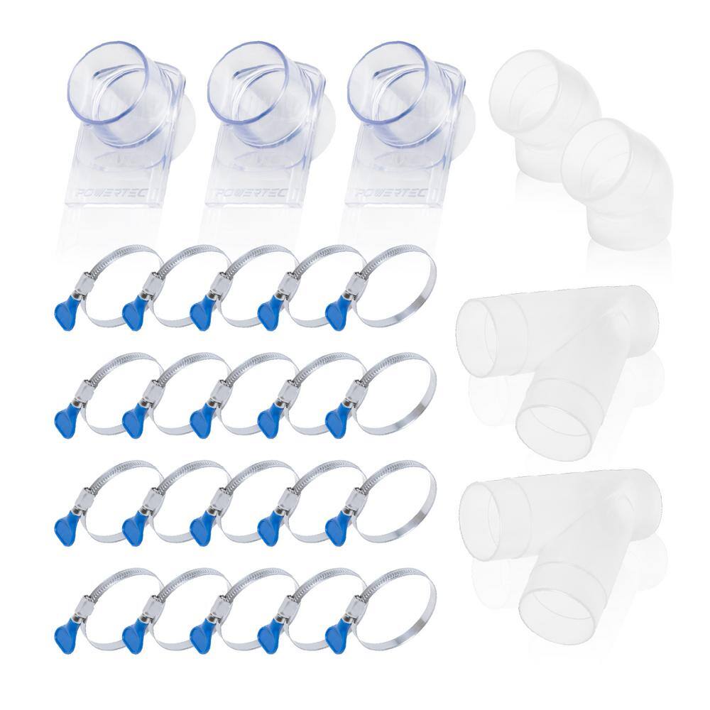 ‎POWERTEC 2-1/2 in. Dust Collection Fittings Kit with Clear Connectors ...