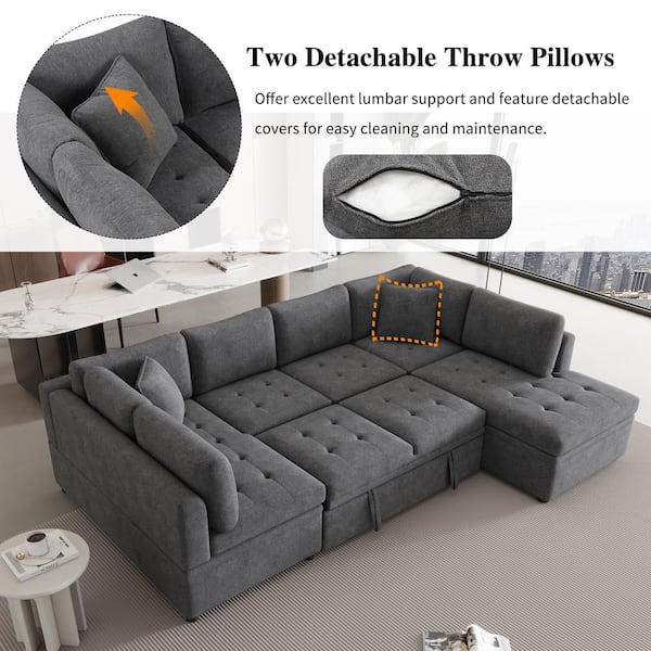 Sleeper sectional u shaped store