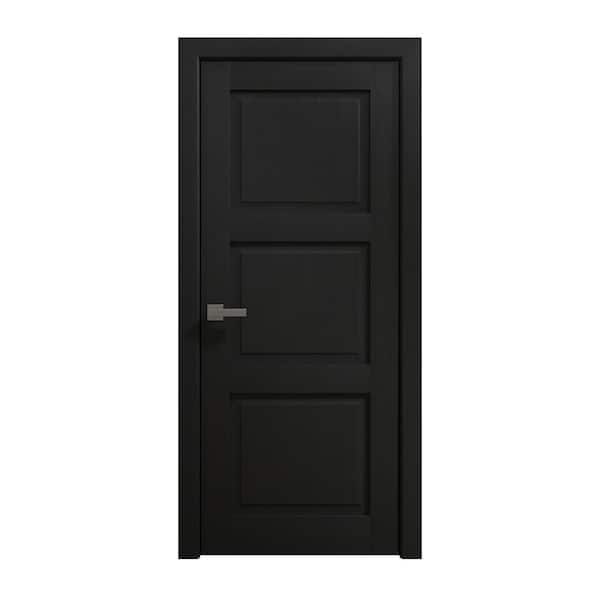 Sartodoors 42 in. x 84 in. Cognac Oak Color Solid Wood Swing Door With ...