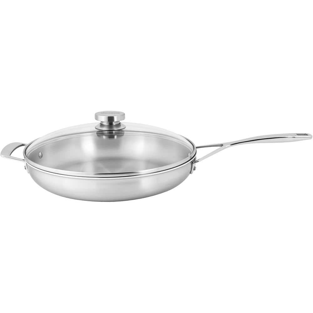Essential 5- ply 12. 5- in. Stainless Steel Frying Pan with Lid 1015802 ...