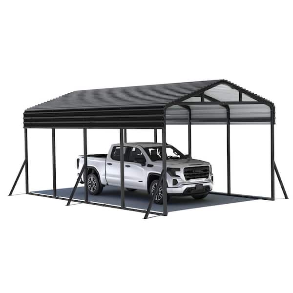 AirWire 20 ft. W x 40 ft. D Heavy-Duty Metal Carport with Reinforced ...