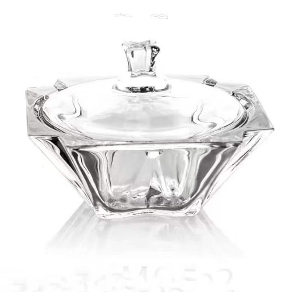 Lorren Home Trends 4.25 in. x 4.25 in. Glass Covered Candy or ...